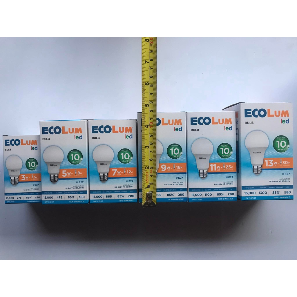 Ecolum LED Bulb 3w, 5w, 7w, 9w, 11w, 13w (Daylight, WarmWhite) E27 Base ...