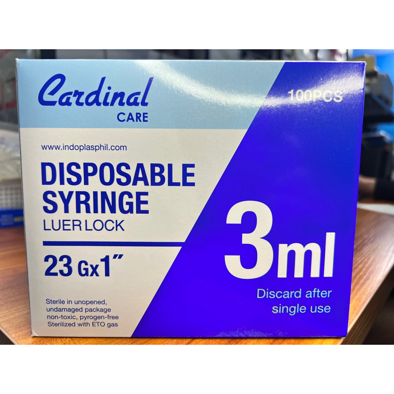 INDOPLAS / SURRMED Cardinal 3cc DISPOSABLE SYRINGE WITH NEEDLE (23GX1 ...