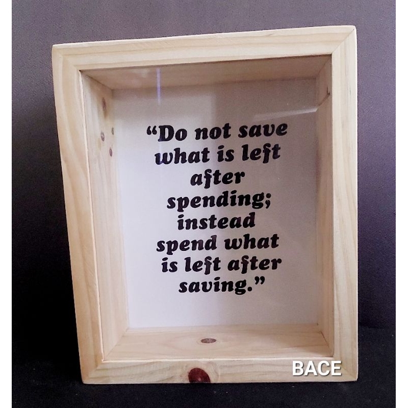 Wooden Coinbank with Inspirational Quotes | Shopee Philippines