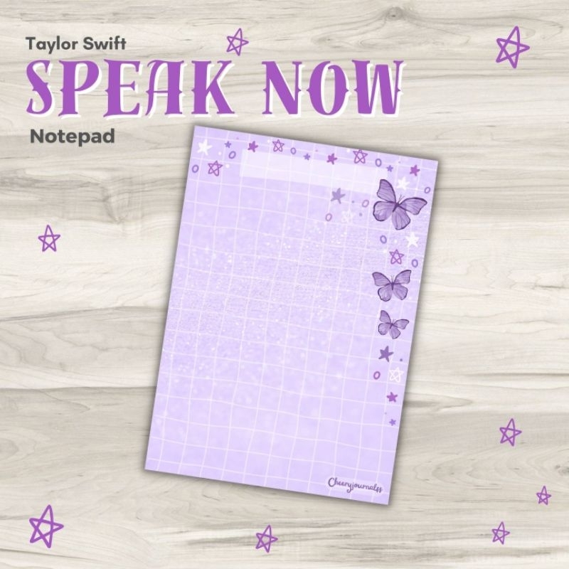 Taylor Swift Speak Now Theme Notepad Memopad | CheeryJournalss Notepad ...