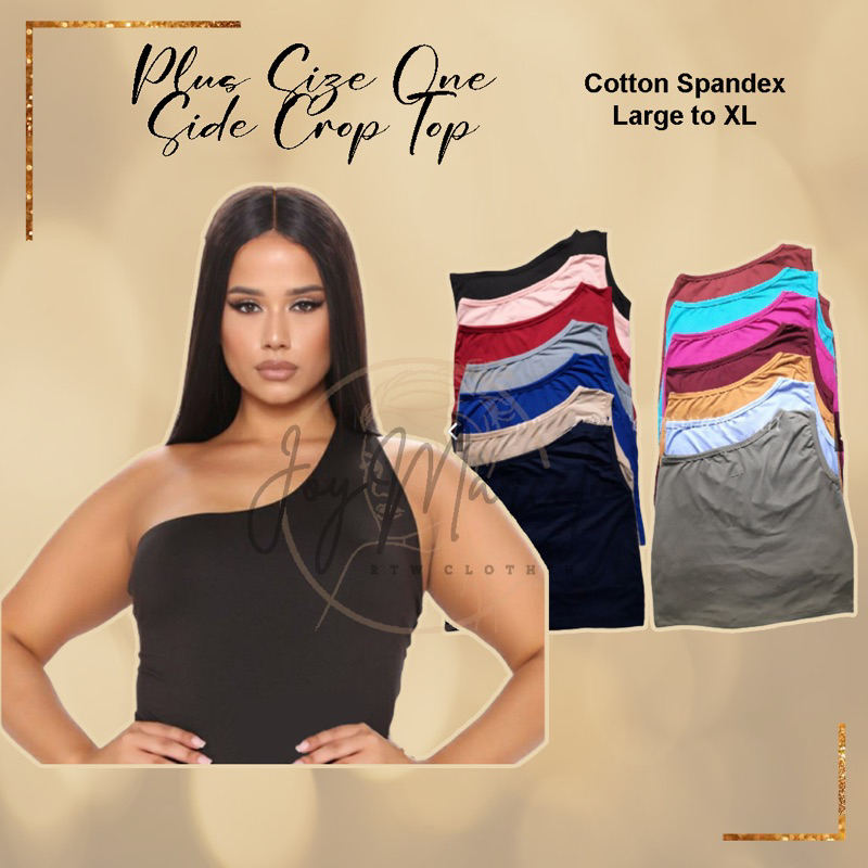 PLUS SIZE ONE SIDE CROP TOP for women sleeveless oneside tops ...