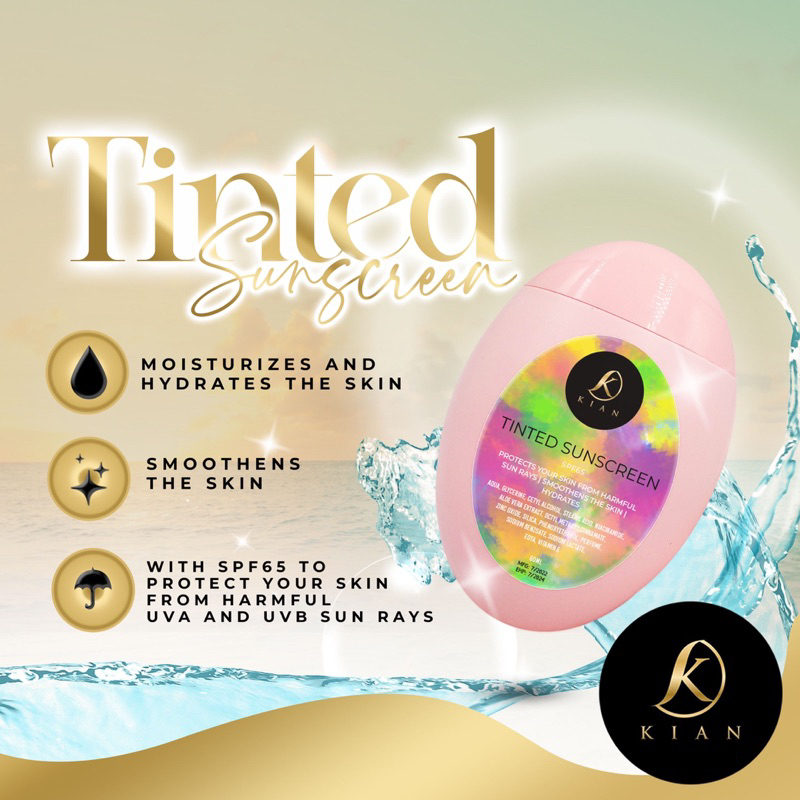 KIAN SKINCARE (TINTED SUNSCREEN SPF65) | Shopee Philippines