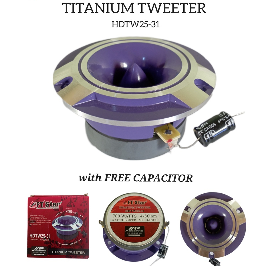 FT-Star HDTW25-31 Titanium Tweeter with FREE Capacitor | Shopee Philippines