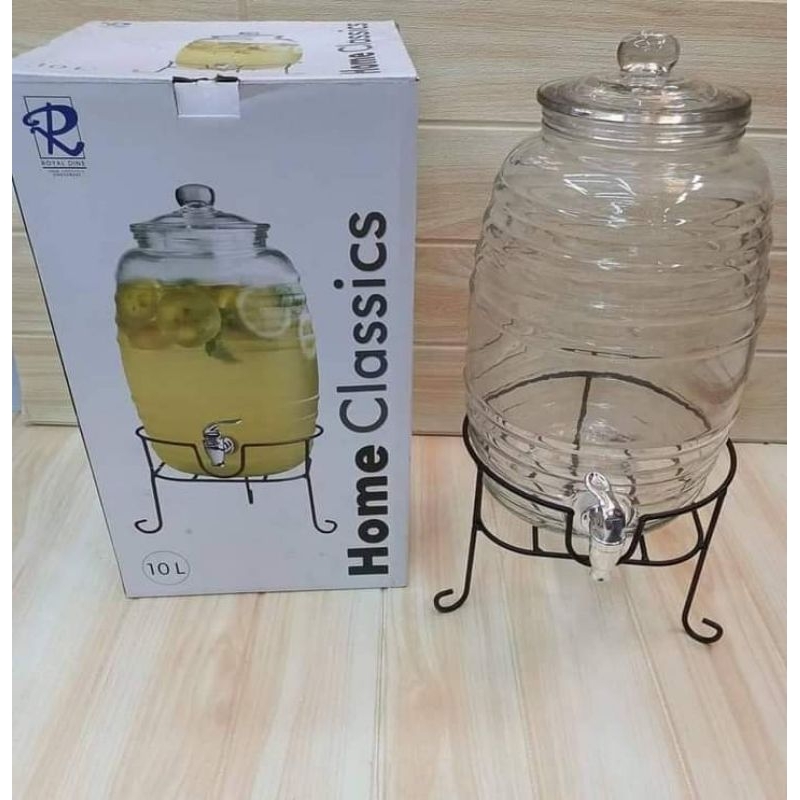 ROYAL DINE10 LITERS GLASS BEVERAGE DISPENSER | Shopee Philippines