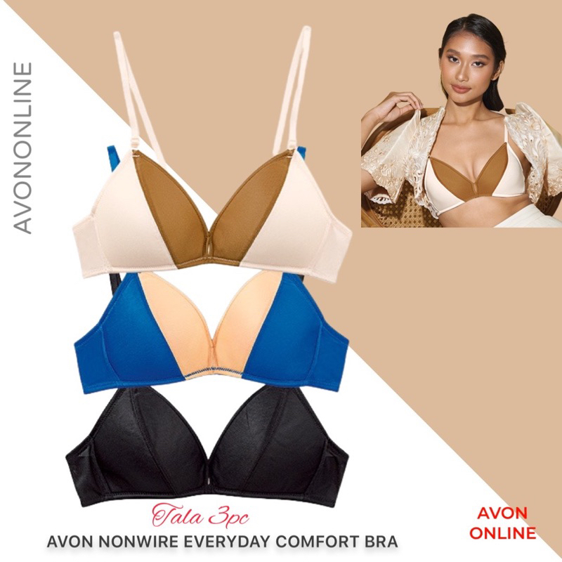 Avon Tala Non-Wire 3-Pc Soft Cup Everyday Comfort Bra Set (Pam, Aya, Eli, Bea, Avi, Kim ...