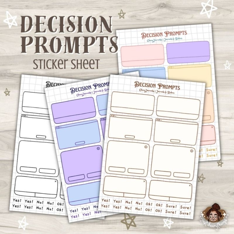 Decision Prompts Set Functional Sticker Set 24 in 1 for Journal Planner ...