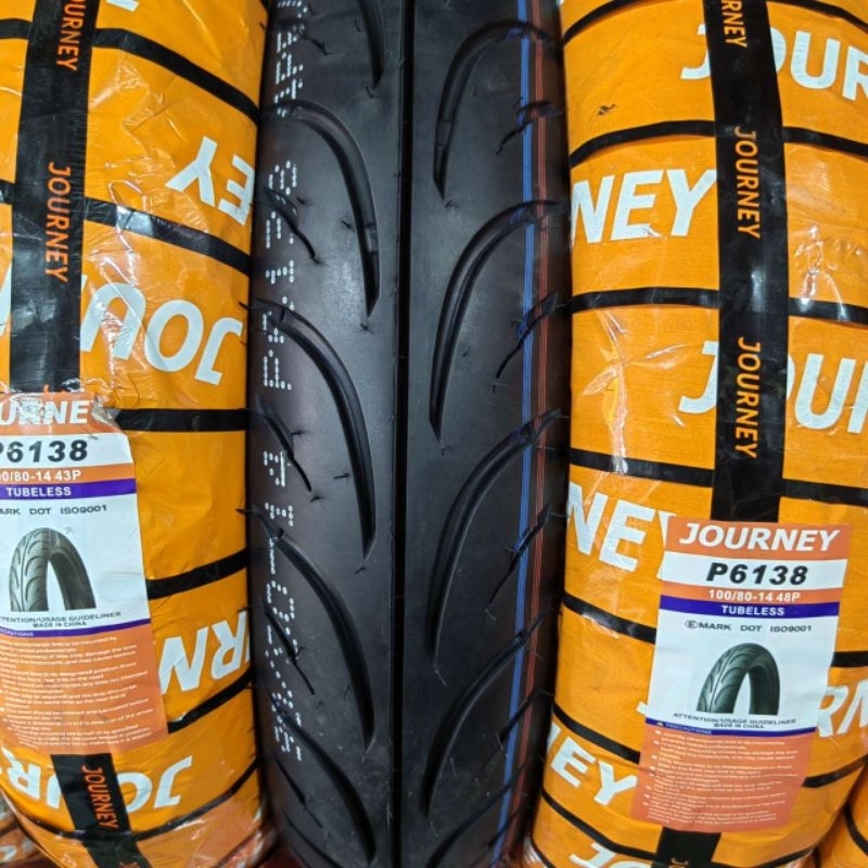 JOURNEY TUBELESS TIRES P6138 70/80/14 80/80/14 90/80/14 100/80/14 (FREE ...