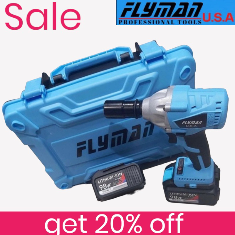 Cordless Impact Wrench Brushless 98vf Flyman USA Original | Shopee ...