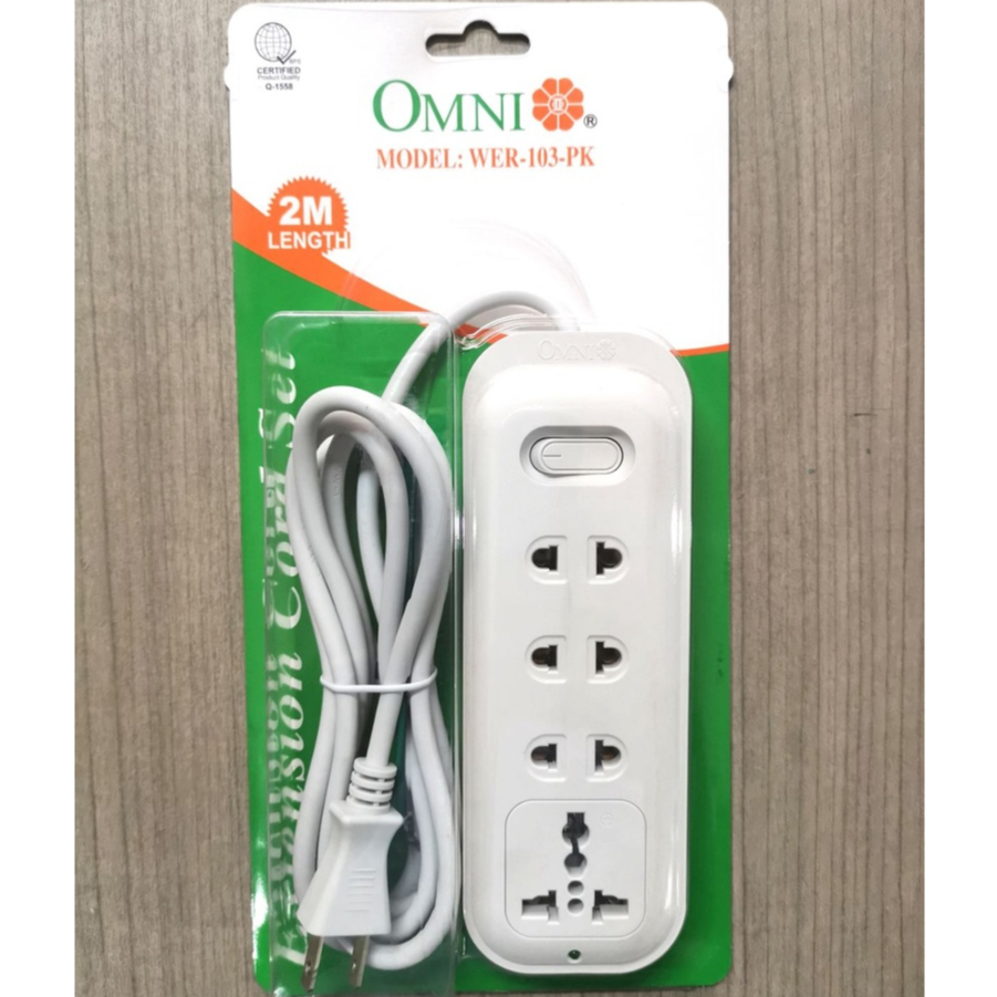 OMNI Extension Cord set 2 meter with master switch | Shopee Philippines