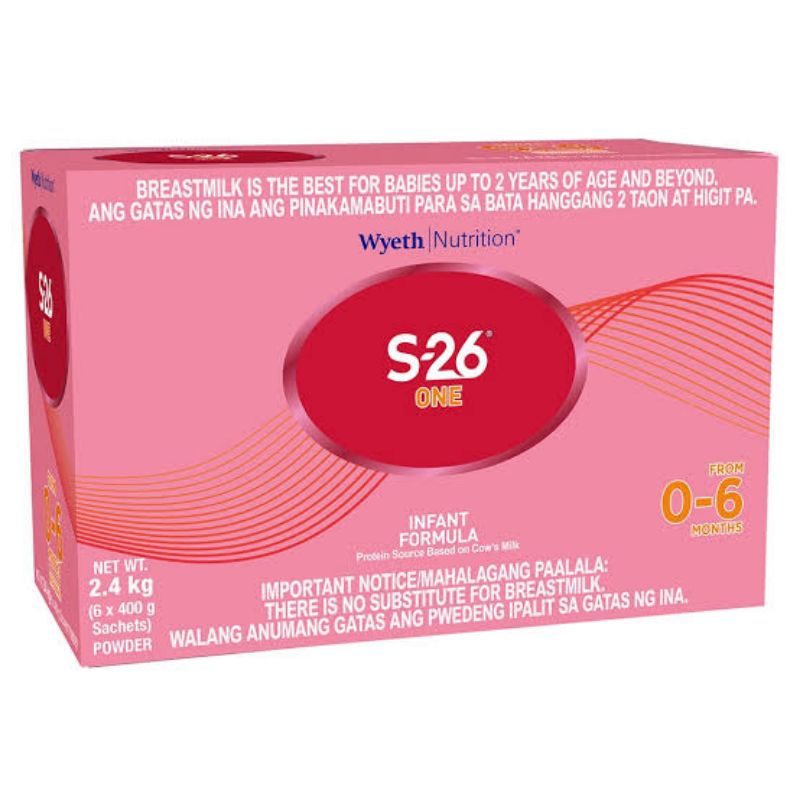 S26 ONE 0-6 MONTHS 400G / 1.2KG / 1.8KG / 2.4KG | Shopee Philippines