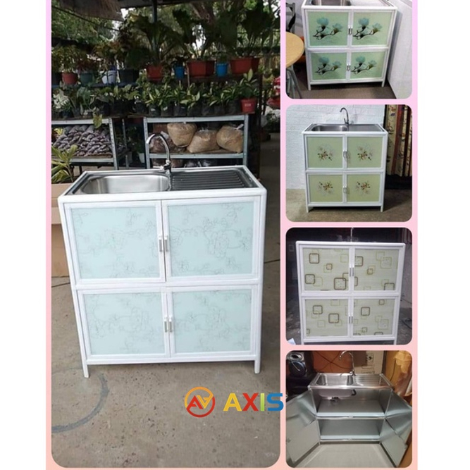 LABABO PORTABLE TEMPERED GLASS KITCHEN LABABO DUAL CABINET WITH FAUCET ...