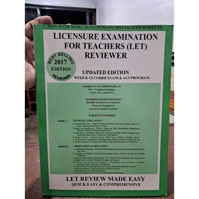 Licensure Examination For Teachers LET Reviewer 2016,2017,2018 Upadated ...