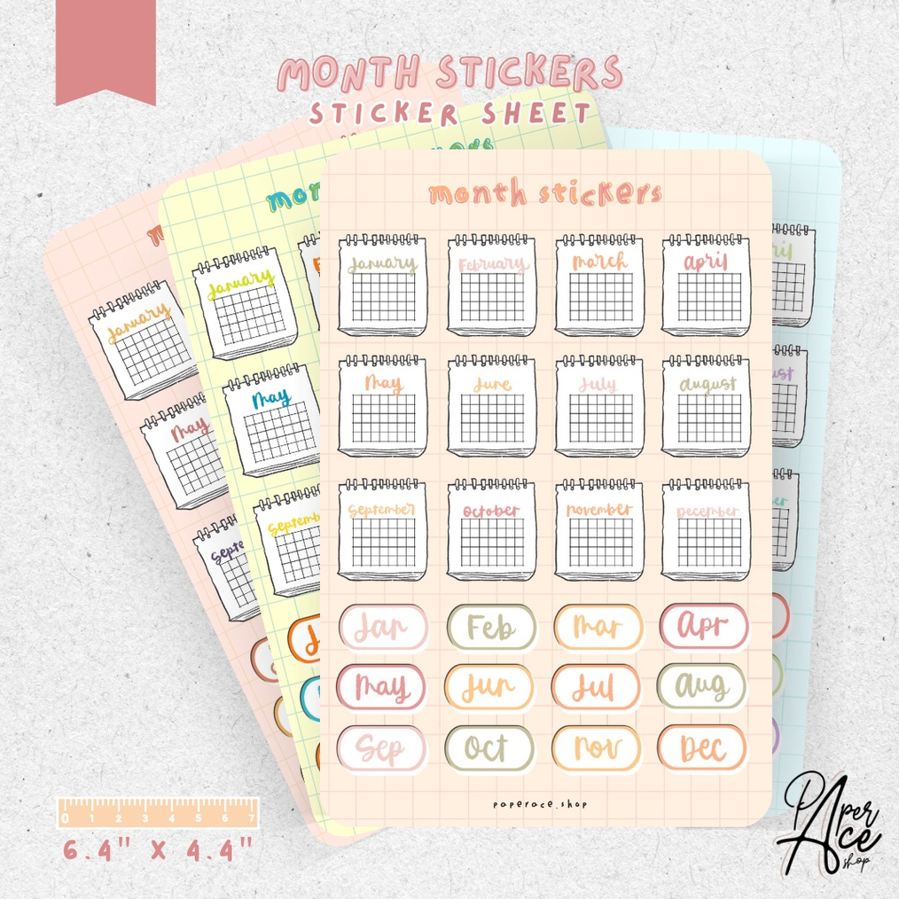 month planner stickers for journaling, planners, and diaries| PaperAce ...
