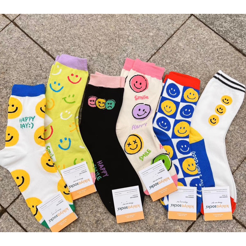 Korean Socks Smile Colored Iconic Socks | Shopee Philippines