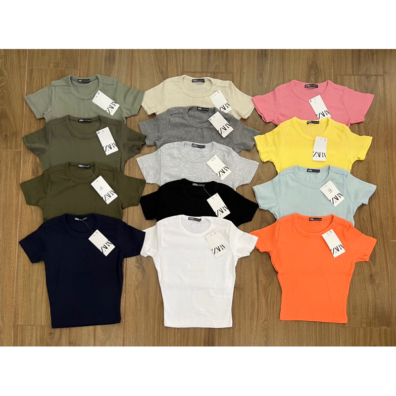 ZARA RIBBED SEMI CROP TOP | Shopee Philippines