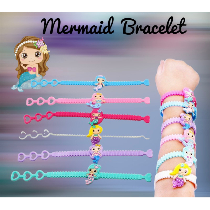 12pcs mermaid theme slap bracelet slap band tattoo Stickers party ...