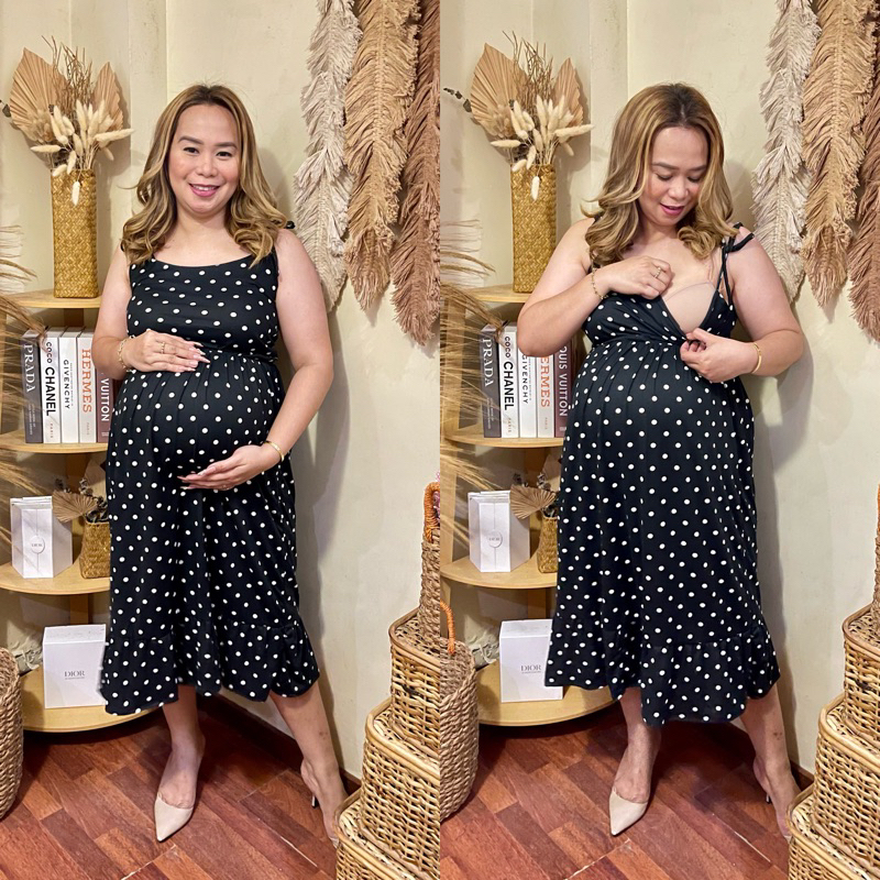 RUFFLE BOTTOM BREASTFEEDING & MATERNITY DRESS PRETTY PREGGY BY RITCHROX ...