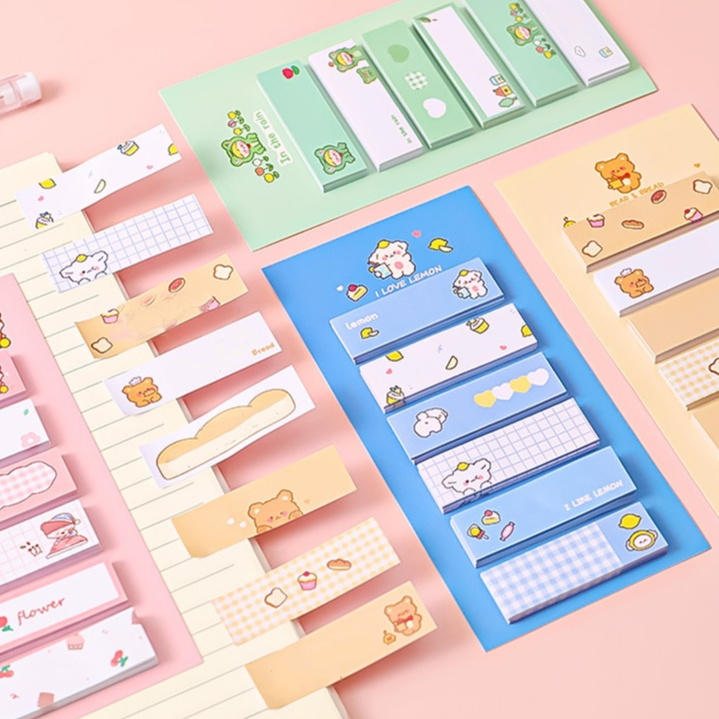 Cartoon Rectangular Sticky Notes 120Sheets INS Memo Sticker School ...