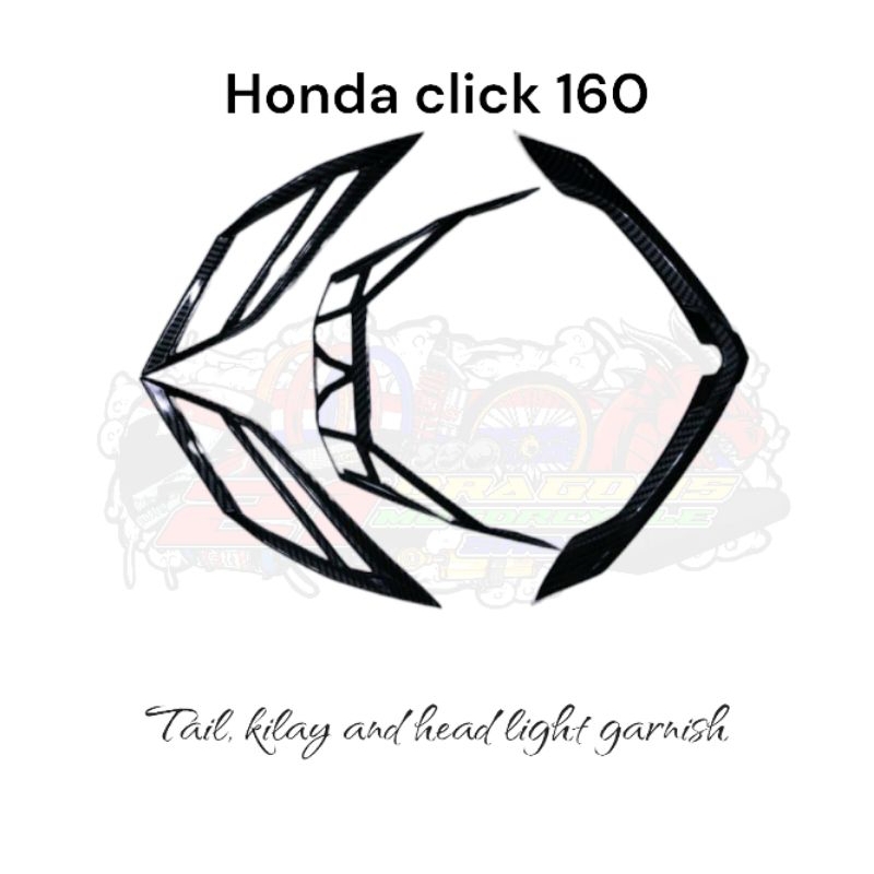 HONDA CLICK 160 3 in 1 garnish (head light, kilay and tail light ...