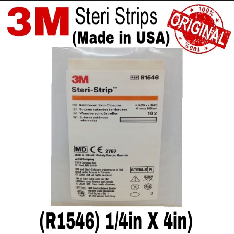 3M Steri-Strip R1546 (1/4in X 4in) (per Piece) Made in USA | Shopee ...
