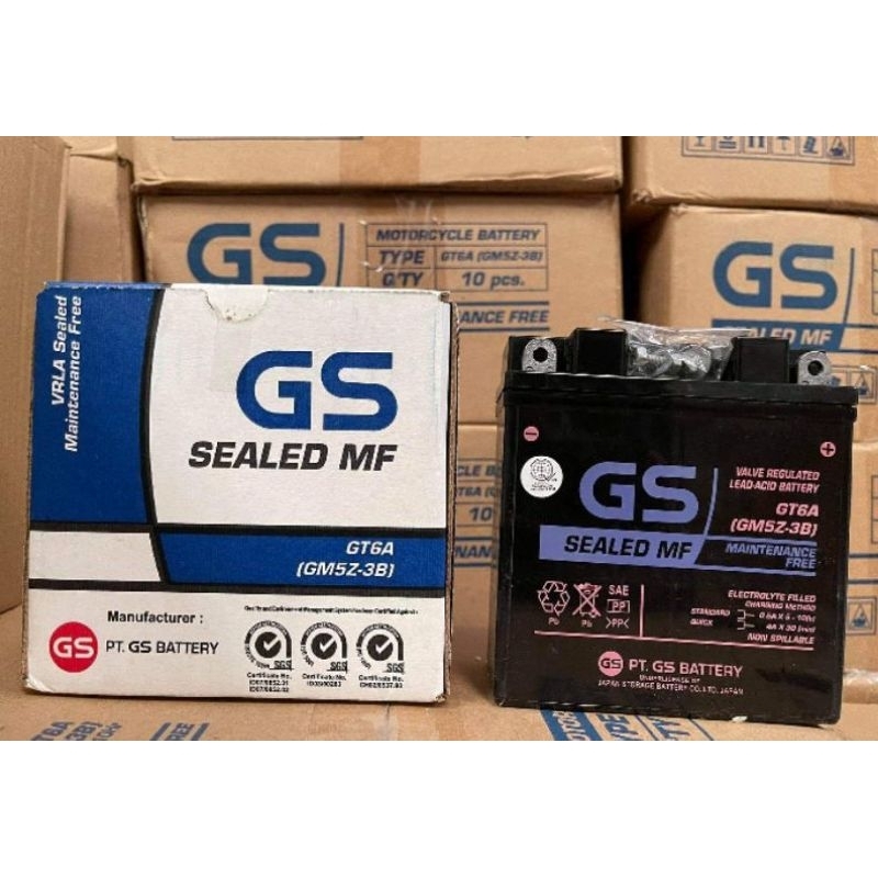 GS BATTERY GT6A ( GM5Z3B) for Mio Sporty old/ Crypton / Raider J ...