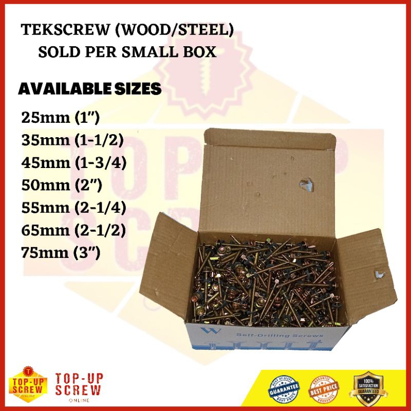 TEKSCREW FOR WOOD|STEEL 1"- 3" (Sold per box) | Shopee Philippines