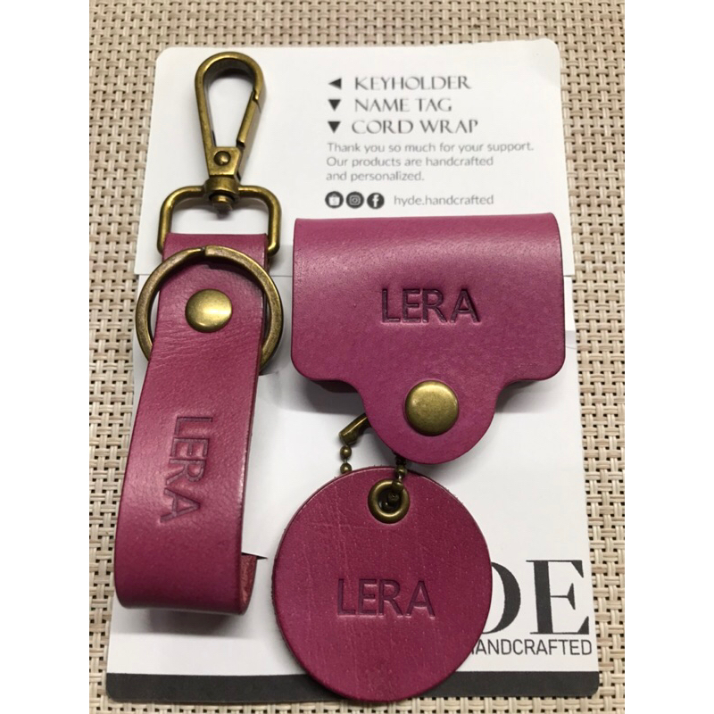 HYDE Keyholder, cord organizer, name tag Genuine Leath | Shopee Philippines