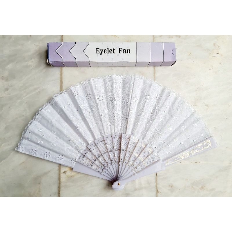 Eyelet Fan Foldable Fan Cloth Lace Fan for Formal Occasion Wedding per ...