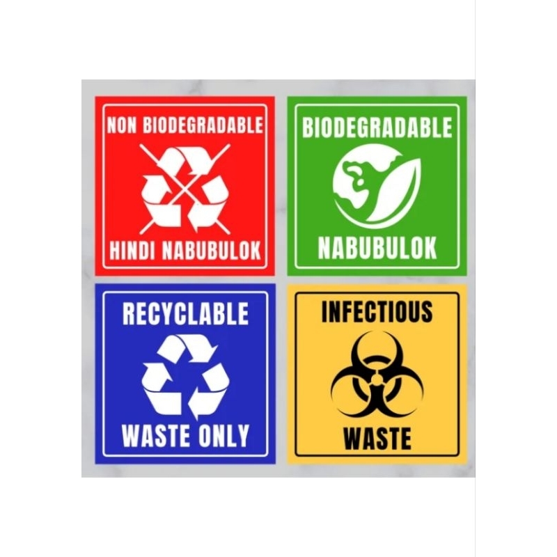 biodegradable and non bio degradable sticker set | Shopee Philippines