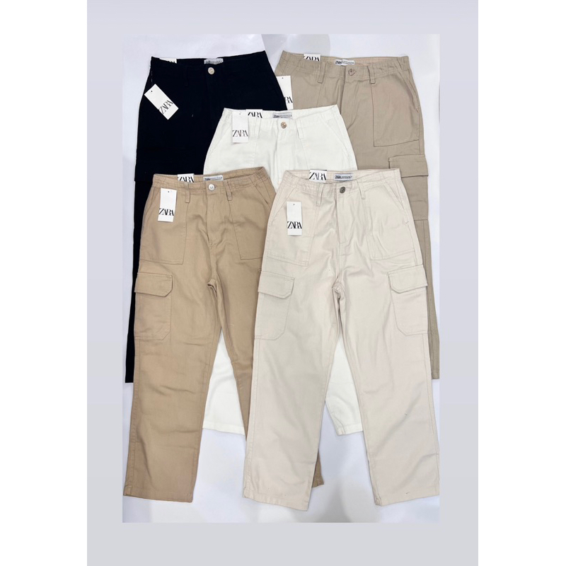 Zara Highwaist Cargo Trousers | Shopee Philippines