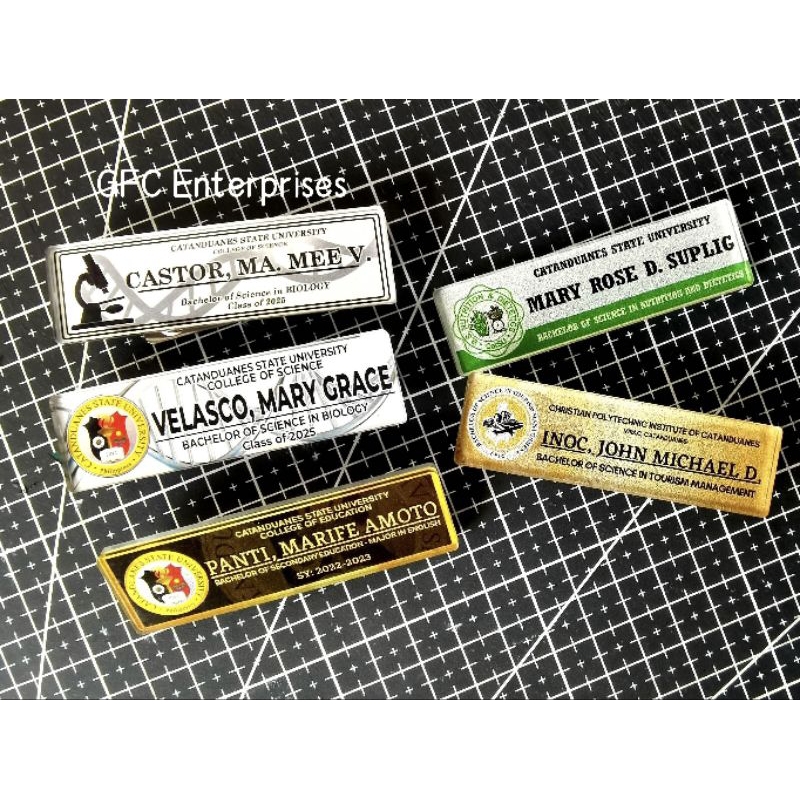 Nameplate/Namepin NO MINIMUM FREE LAYOUT Magnetic and Pin type | Shopee ...