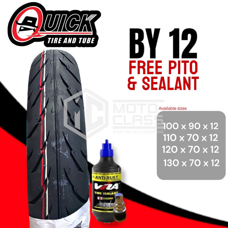QUICK TIRE TUBELESS BY12 | Shopee Philippines