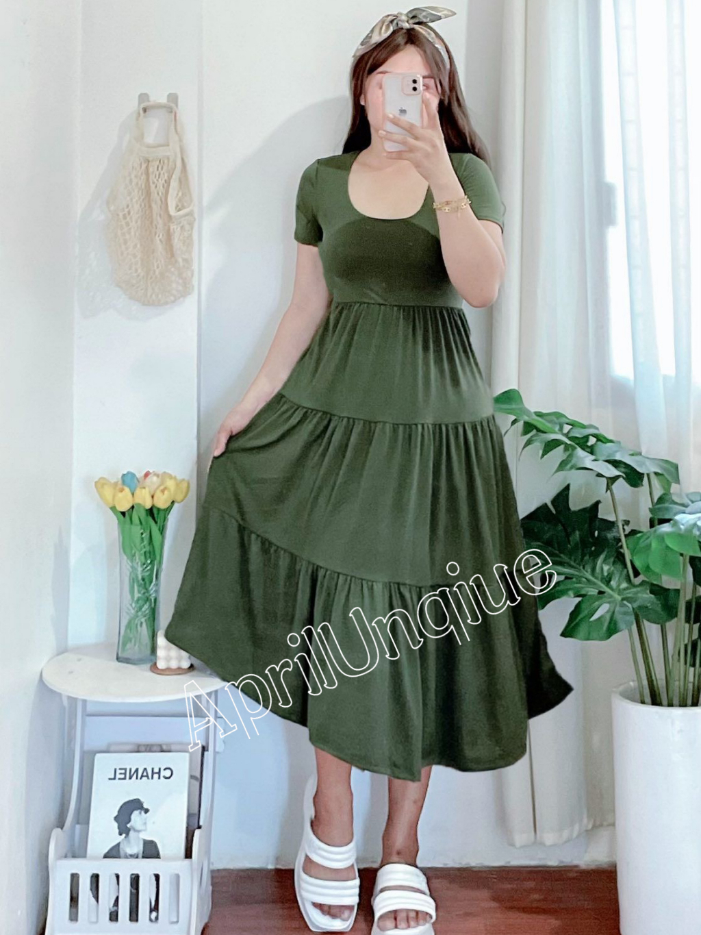 Elegant 3 Layer Dress Cotton Plain Maxi Dress Trendy Dress | Shopee ...