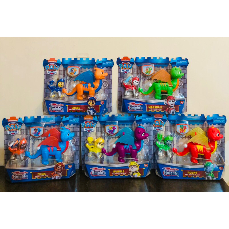 Paw Patrol Rescue Knights Pup and Dragon Action Figure Set | Shopee ...