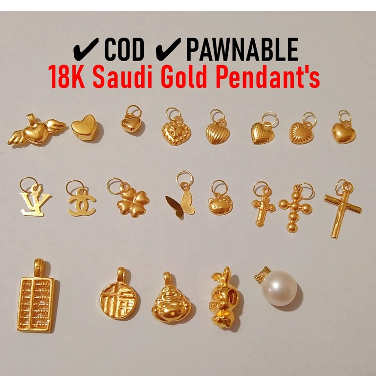 COD PAWNABLE Saudi gold 18k SD GOLD pendant only,18k light weight Saudi ...