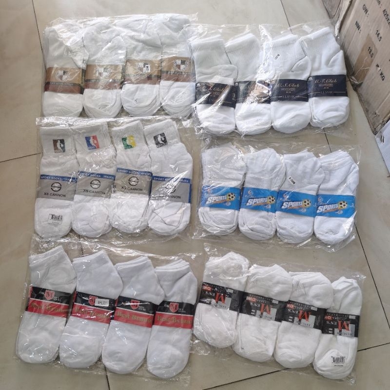 12Pairs/pack Plain white SOCKS School/worker ankles socks assorted ...