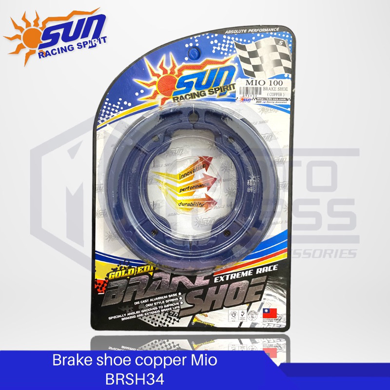 SUN BRAKE SHOE MIO 100 COPPER BRSH34 (8361) | Shopee Philippines