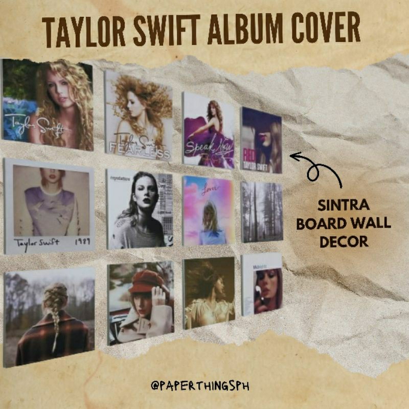 Taylor Swift Inspired Album Covers Wall Decor Sintra Board Set | Shopee ...