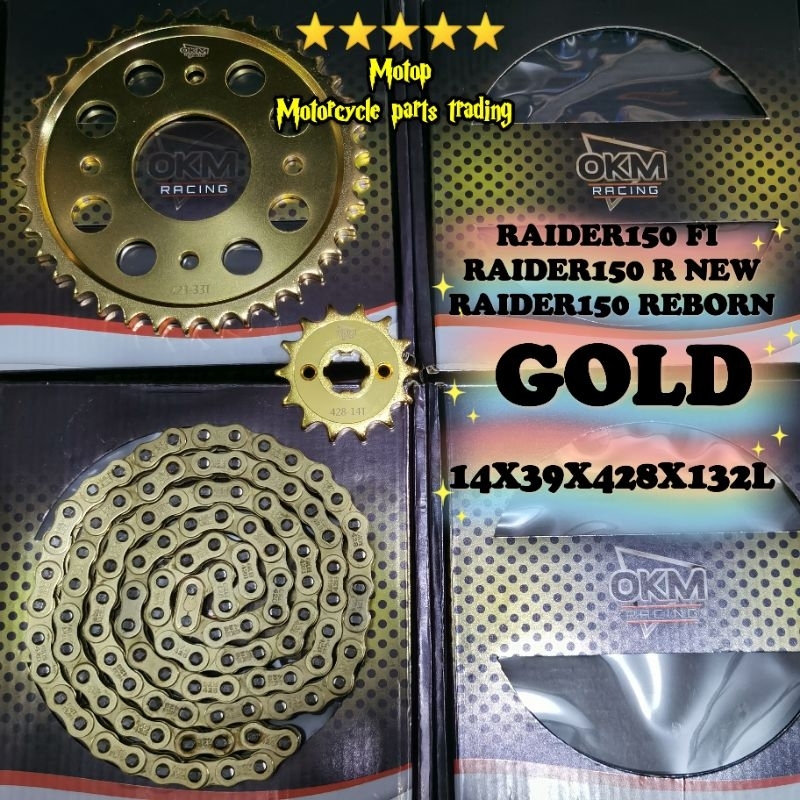 OKM RACING CHAIN & SPROCKET SET (RAIDER150 REBORN & RAIDER150 FI ...