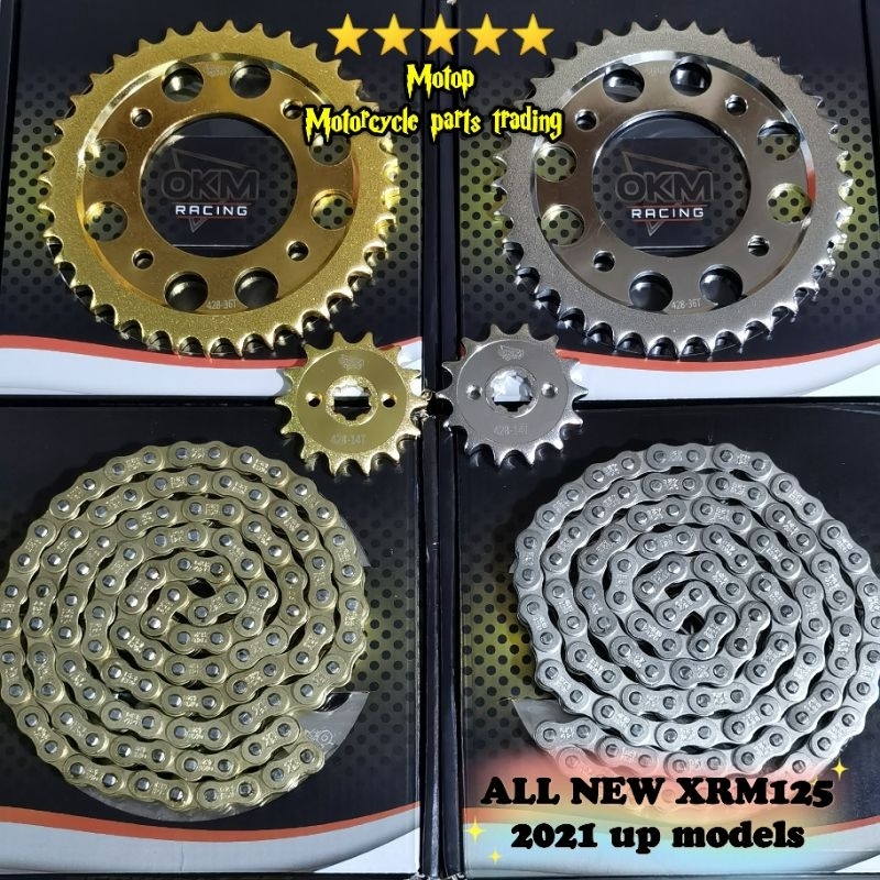 OKM RACING CHAIN & SPROCKET SET (ALL NEW XRM125 - 2021 UP MODEL ...