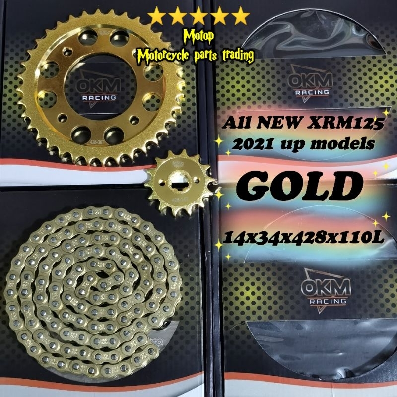 OKM RACING CHAIN & SPROCKET SET (ALL NEW XRM125 - 2021 UP MODEL ...