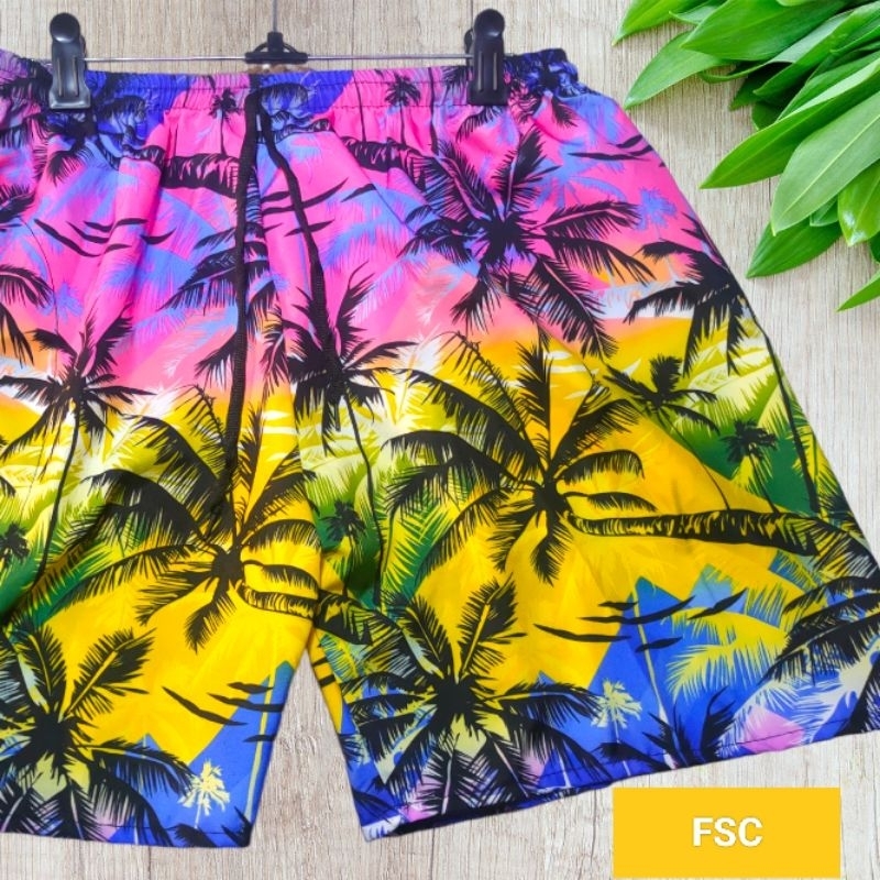 TASLAN SHORT SUMMER PRINT FIT TO XL | Shopee Philippines