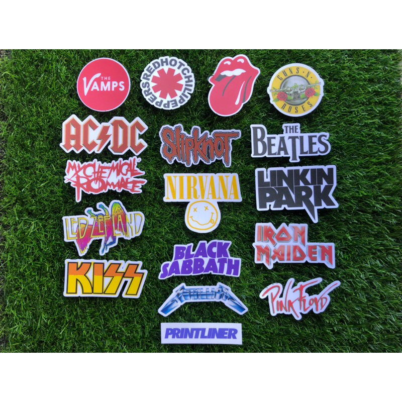 ASSORTED BAND LOGO STICKERS (LAMINATED AND WATERPROOF) | Shopee Philippines