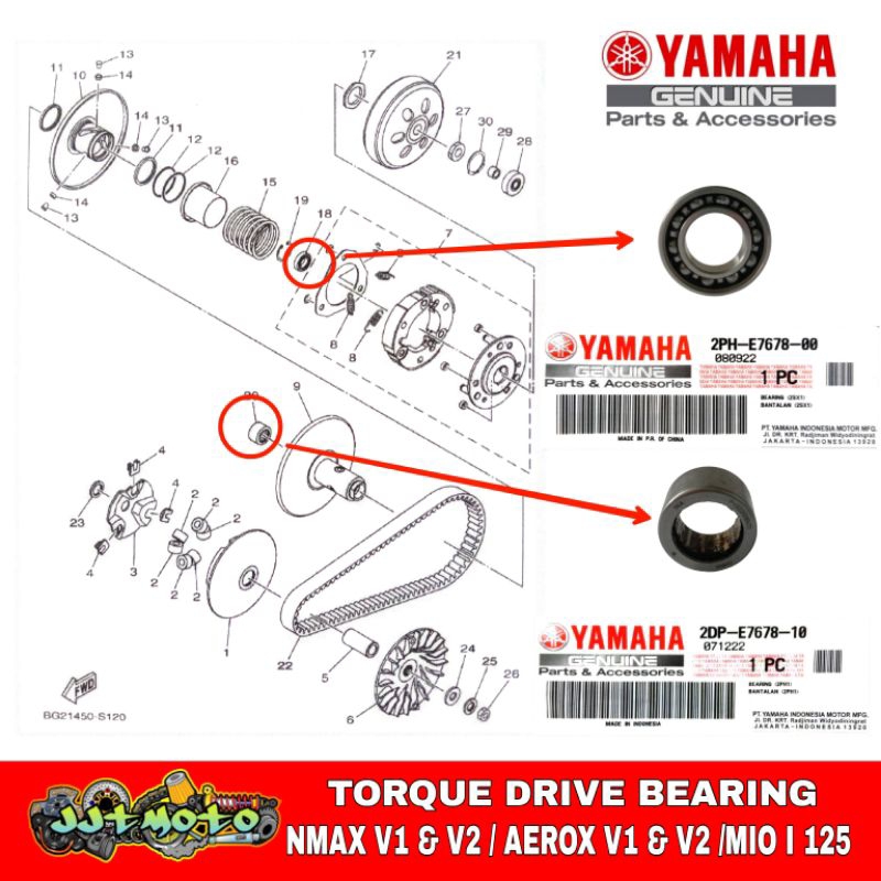 TORQUE DRIVE BEARING - NMAX V1&V2/ AEROX V1&V2 / MIO I 125 | Shopee Philippines
