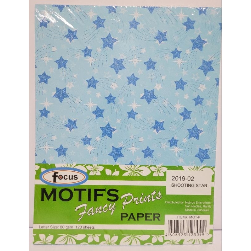 Focus Motifs Fancy Prints Assorted Color Per Ream 120 Sheets 80 Gsm ...