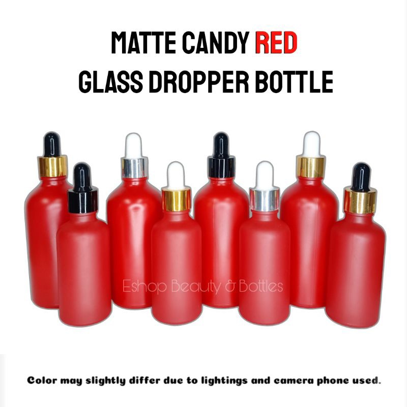 Matte Candy Red Glass Dropper Bottle (50ml & 100ml) | Shopee Philippines