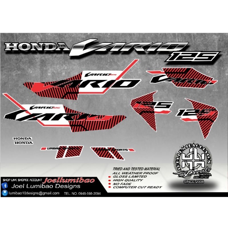 click vario sticker version 2 white base stock decal | Shopee Philippines