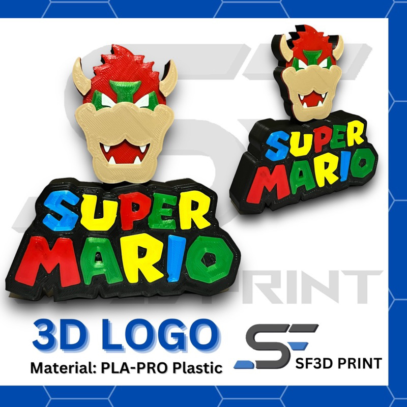 Super Mario 3D Logo toy standee for your kids display for your action ...