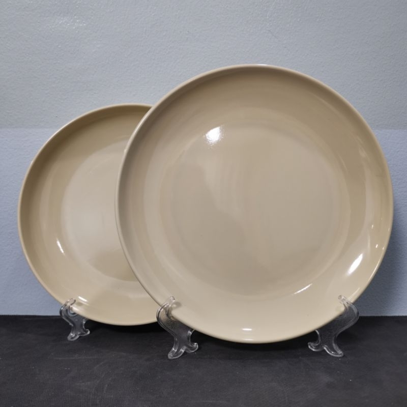 3/6pcs. Cream Colored Melamine Dinner Plate/Round Plate | Shopee ...