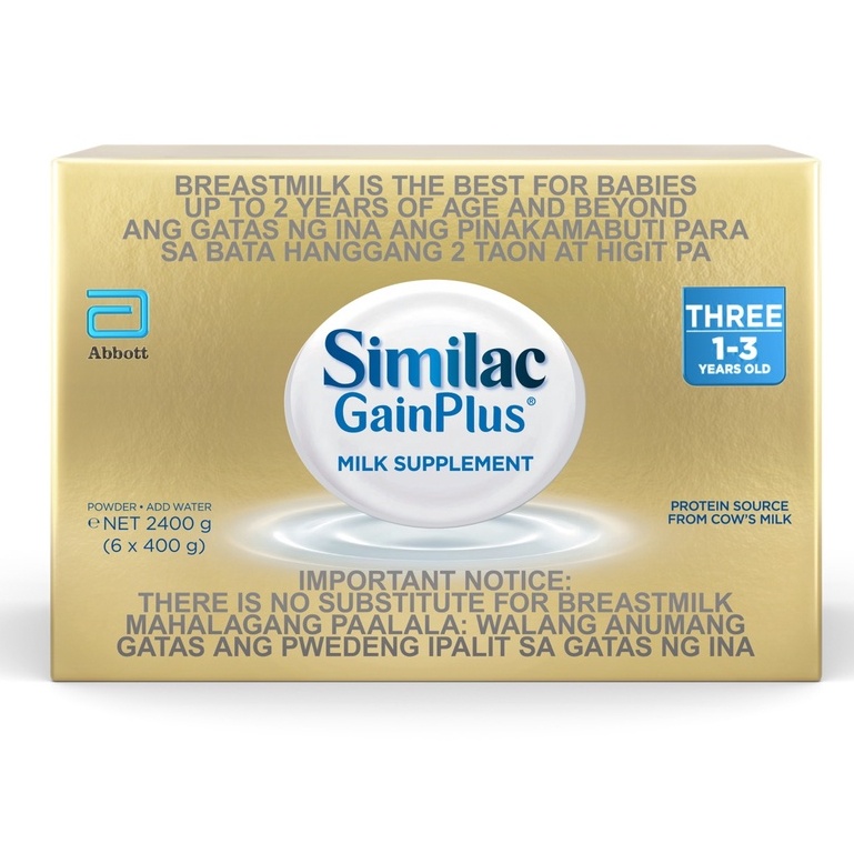 Similac Gainplus 5HMO 1-3 Years Old 2400g | Shopee Philippines